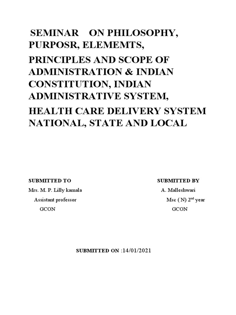 Seminar On Philosophy | PDF | Nursing | Health Care