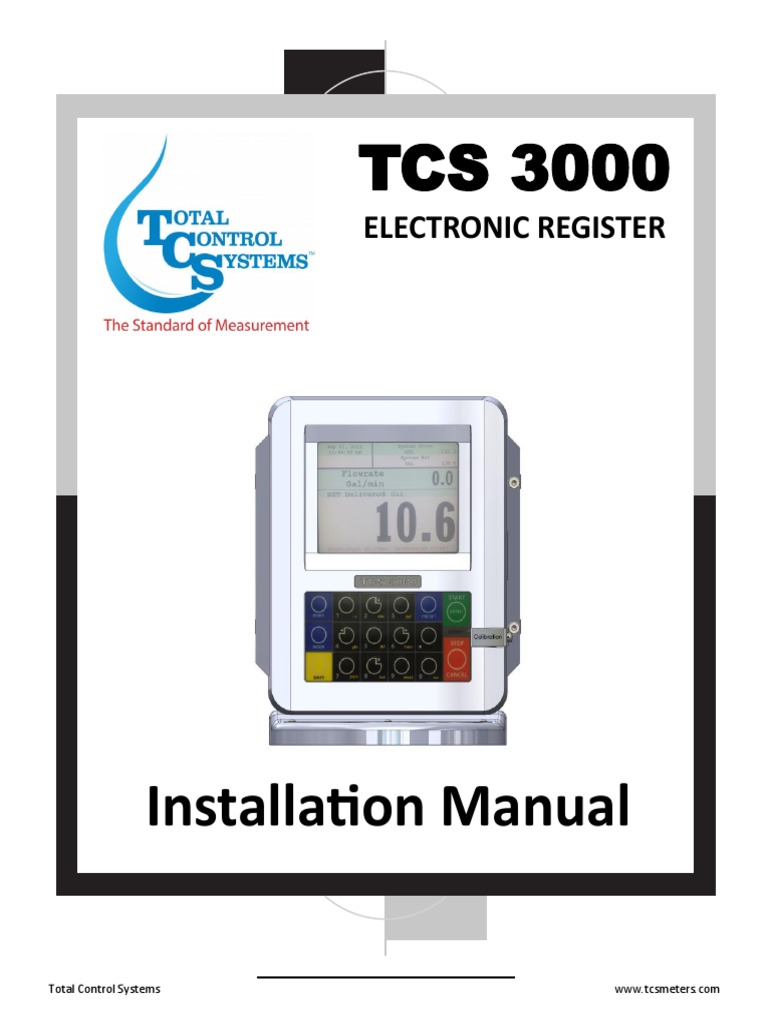 TCS3000 Electronic Register Installation Manual | PDF | Valve | Screw