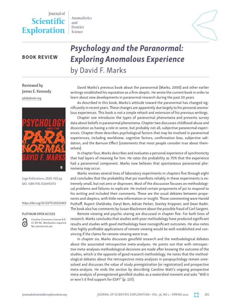 Psychology and The Paranormal: Exploring Anomalous Experience | PDF ...
