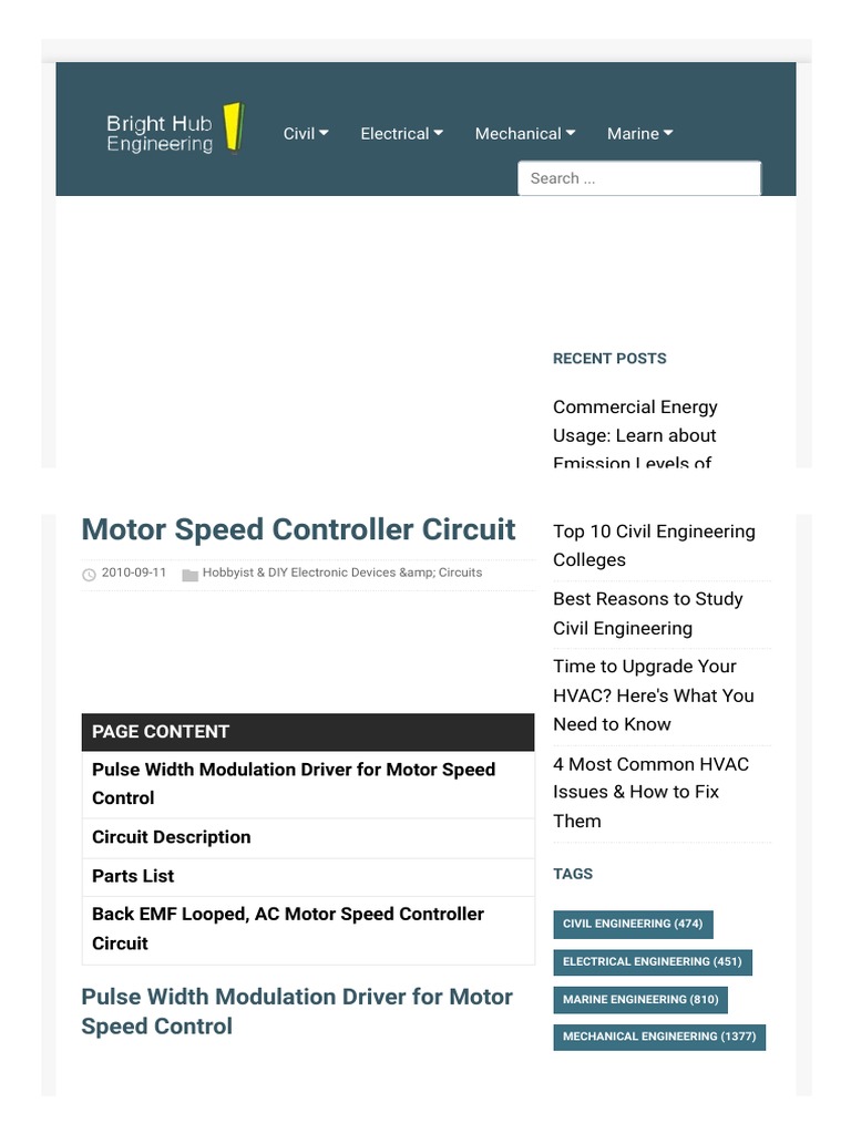 How To Build A High Torque DC Motor Speed Controller Circuit | PDF ...