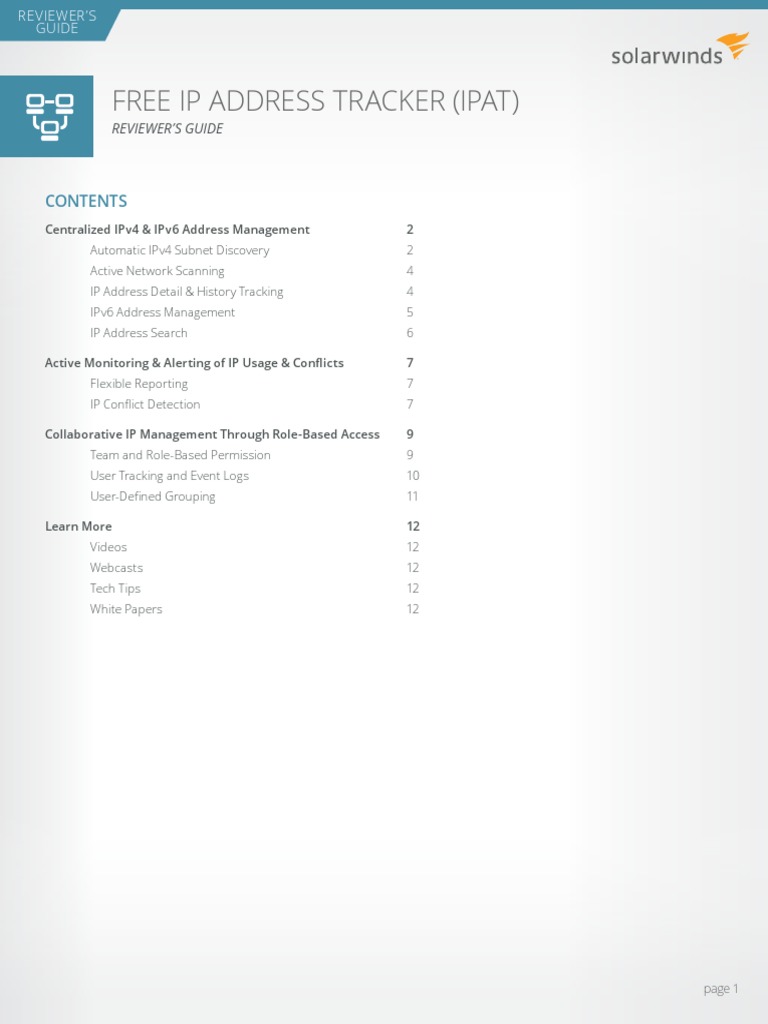 Free Ip Address Tracker (Ipat) : Reviewer'S Guide | PDF | Ip Address ...