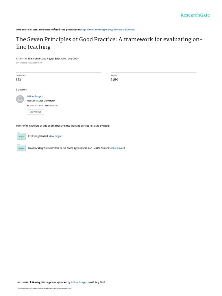 The Seven Principles of Good Practice | PDF | Teaching Method ...