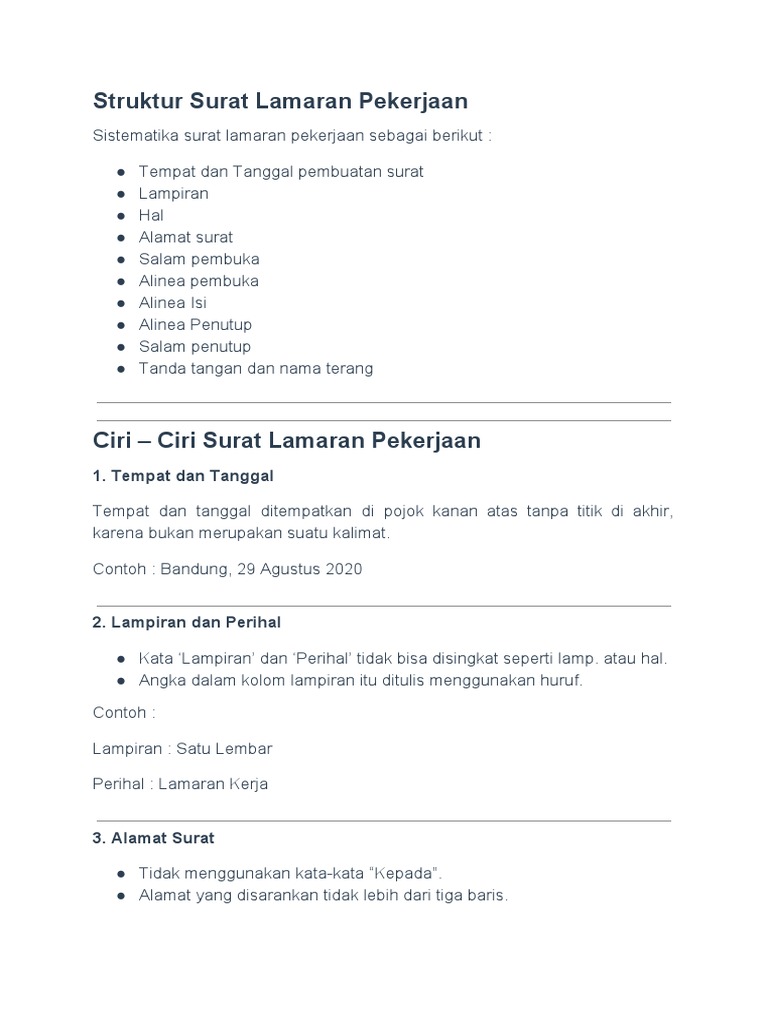 Struktur Surat Lamaran Pekerjaan | PDF