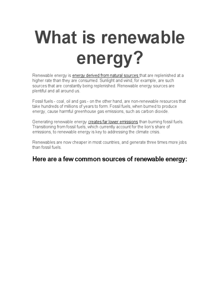 Understanding Renewable Energy Sources | PDF | Renewable Energy | Biomass