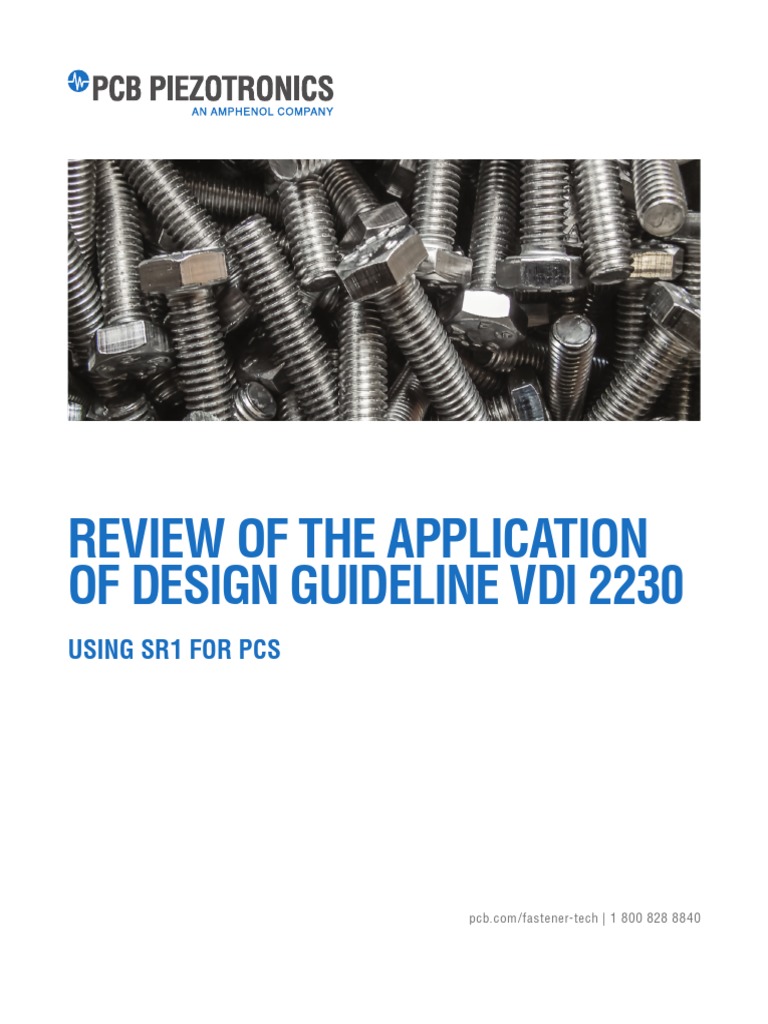 Review of The Application of Design Guideline Vdi 2230: Using Sr1 For ...
