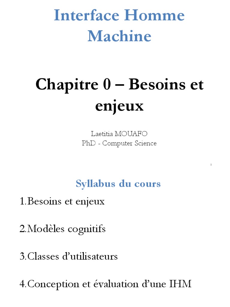 Chap 0 | PDF | Informatique | Interaction humain-ordinateur