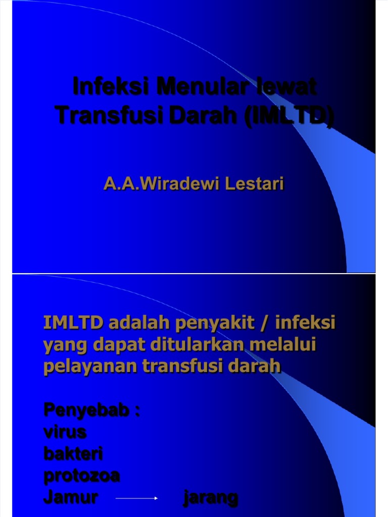 Infeksi Menular Lewat Transfusi Darah | PDF