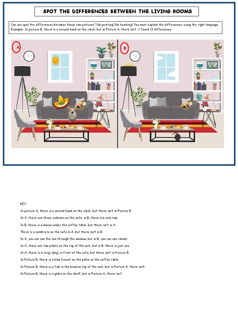 Spot The Differences Between The Living Rooms | PDF