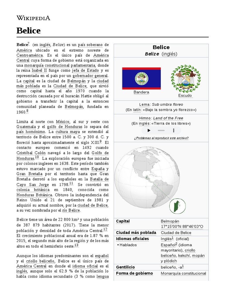 Belice | PDF | Belice