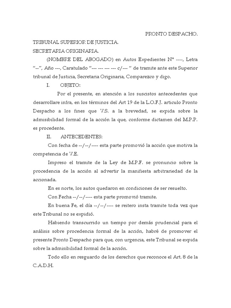 (Modelo) Pronto Despacho | PDF