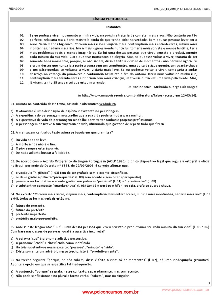 Provas Passadas Pedagogia Geral | PDF | Aprendizado | Geometria