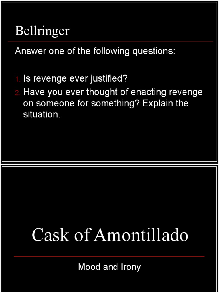 The Cask of Amontillado PowerPoint | PDF | Irony