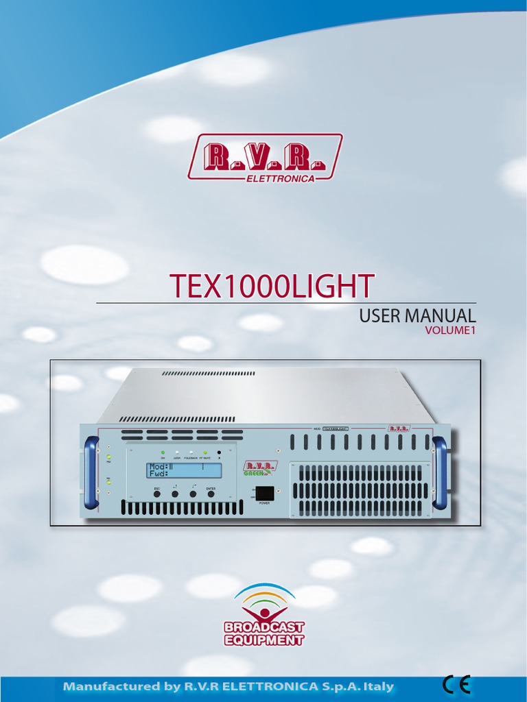 TEX1000LIGHT: User Manual | PDF | Frequency Modulation | Radio