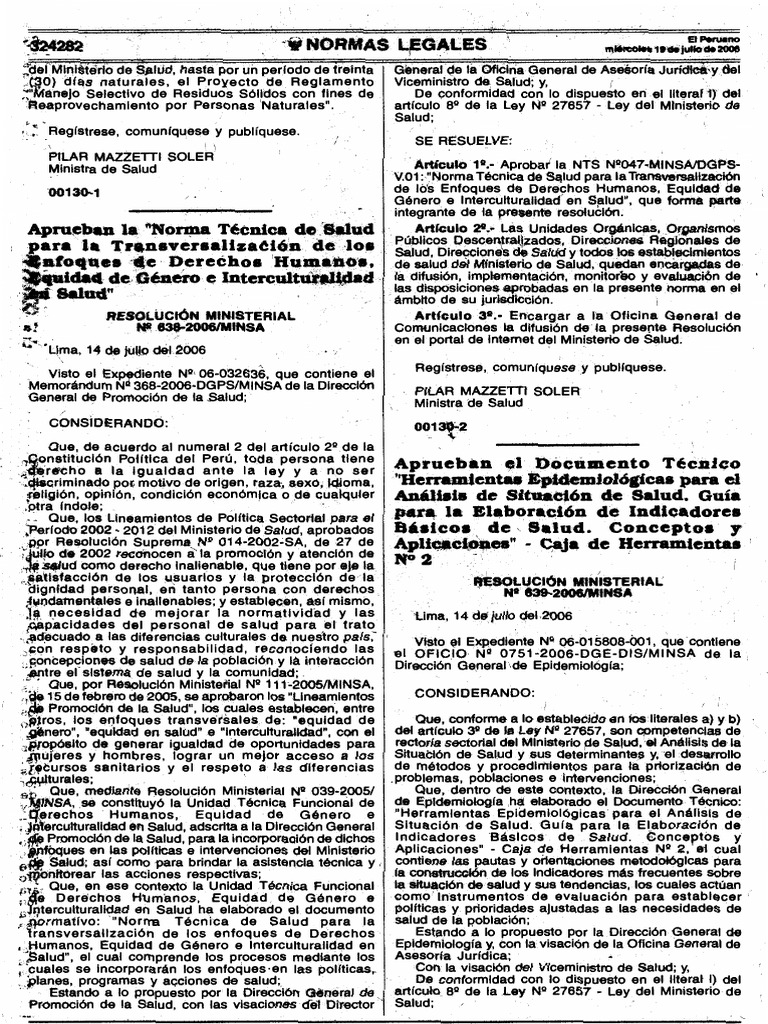 Rm-638-2006-Minsa | PDF