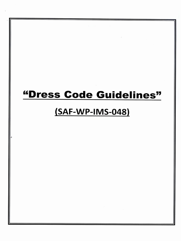 SAF WP IMS 048 Dress Code Guidelines. | PDF
