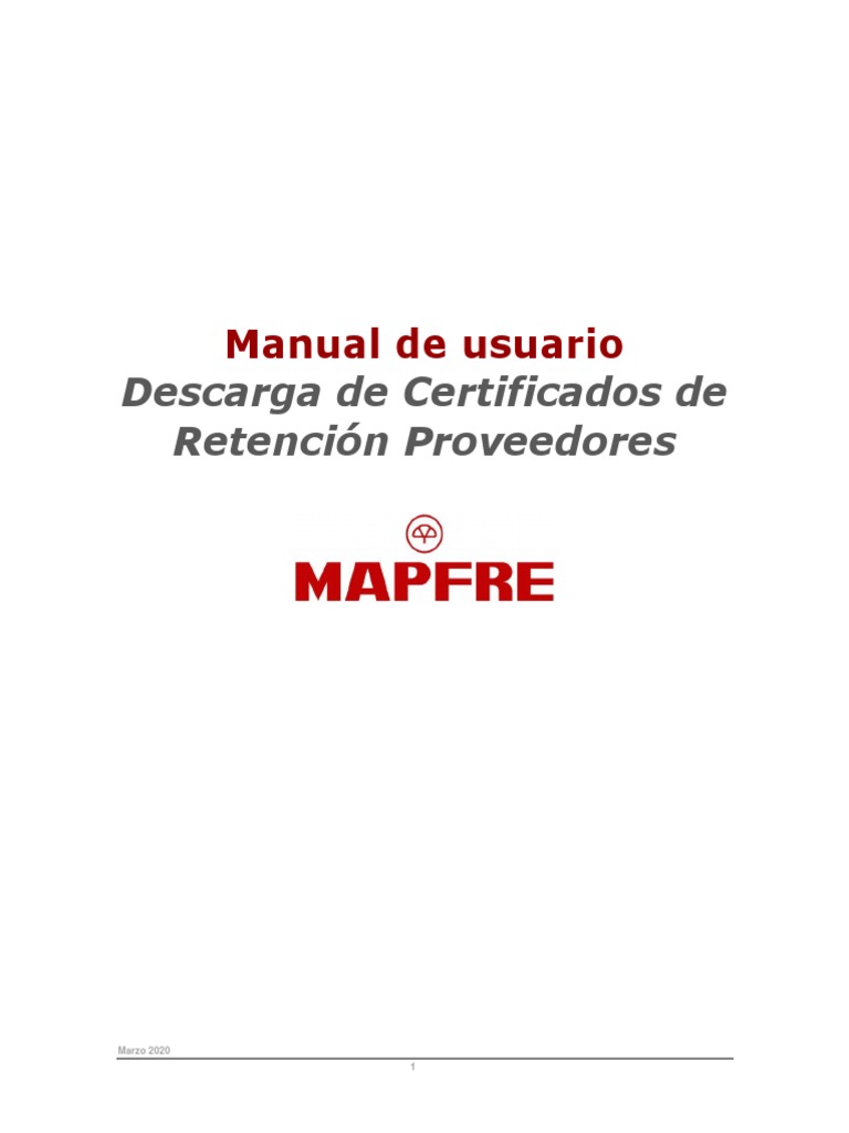 Descarga certificados retención proveedores MAPFRE | PDF | Ciencias de la Computación | Informática