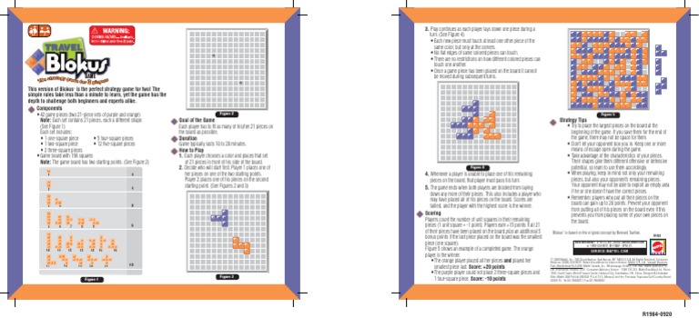Blokus Duo Rules | PDF | Games Of Mental Skill | Board Games