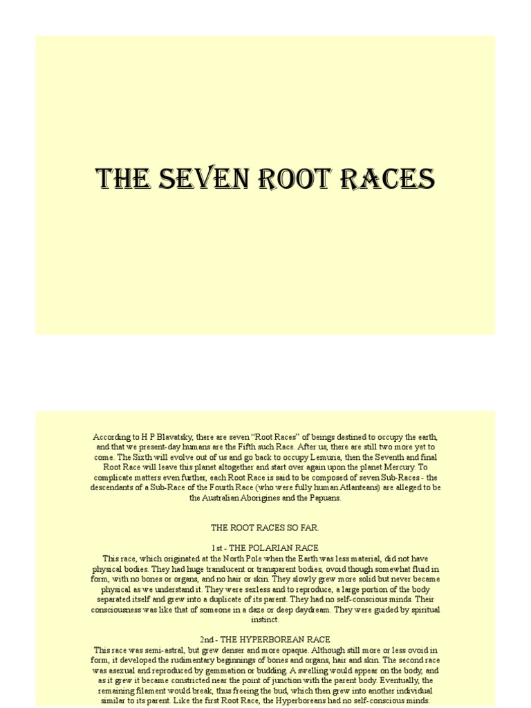 The Seven Root Races | PDF | Religion And Belief | Nature