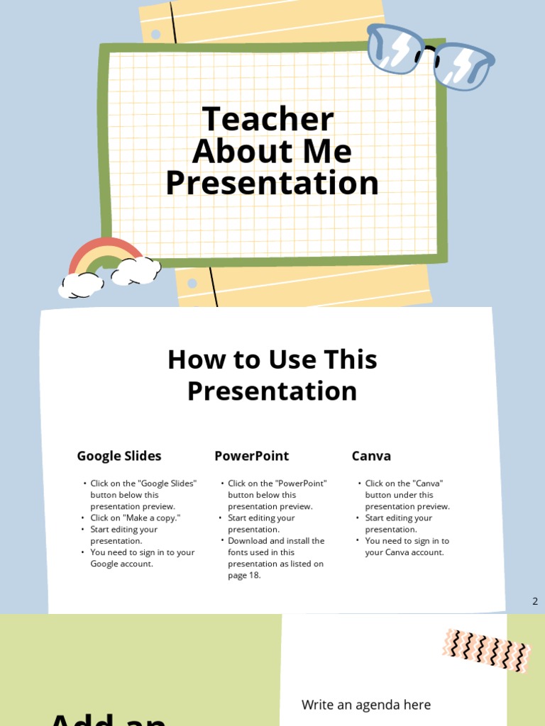 Colorful Cute Illustrative Scrapbook Teacher About Me Creative ...