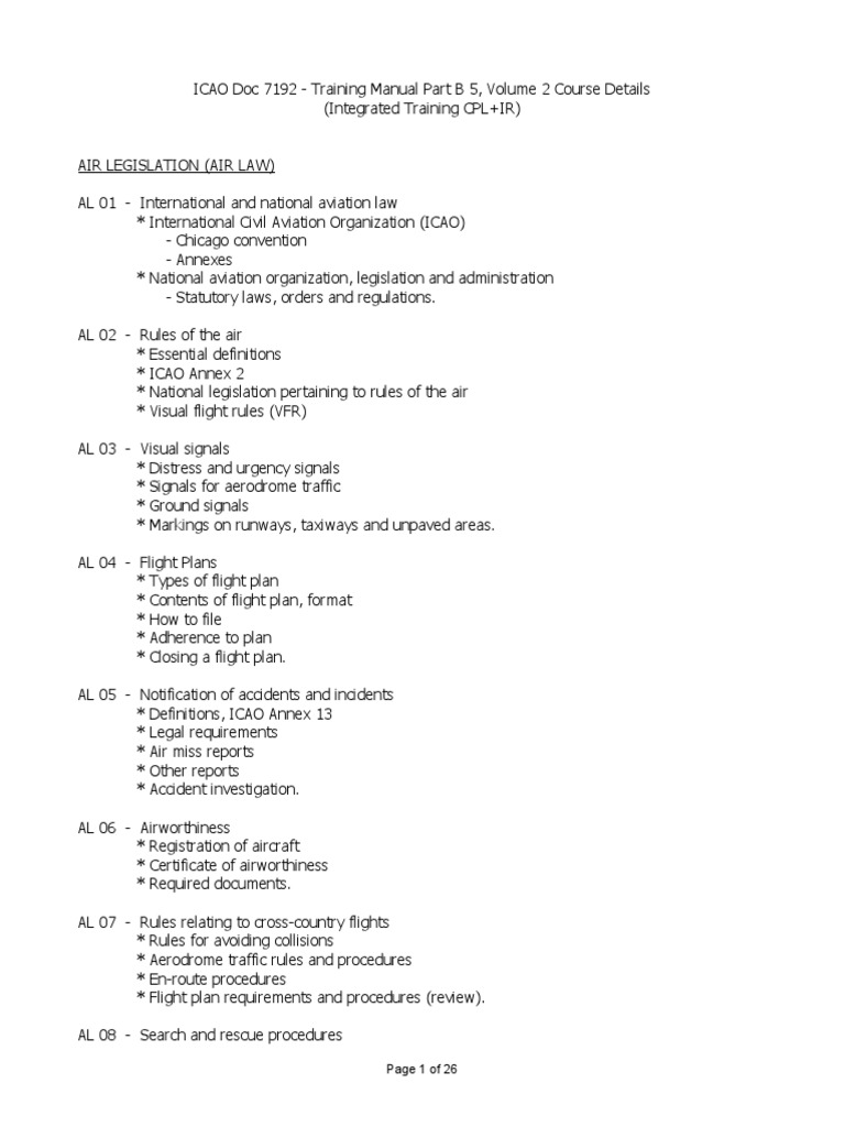 ICAO Doc 7192 - Training Manual Part B 5, Volume 2 | PDF | Instrument ...