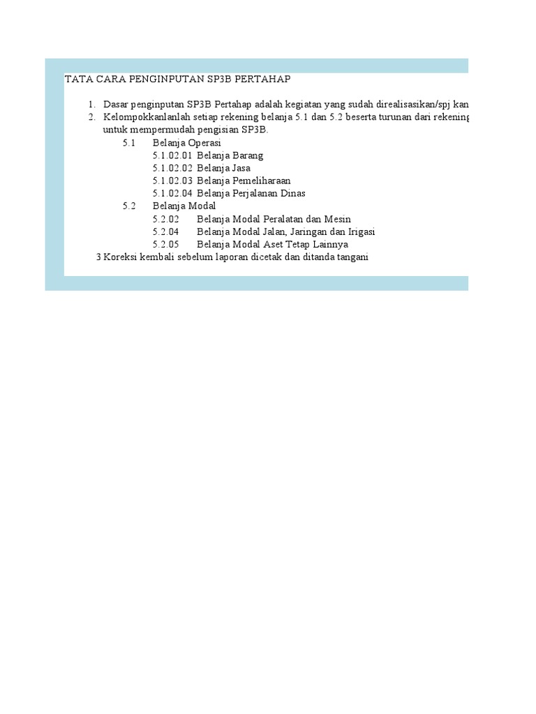 Format Laporan SP3B Per Tahap | PDF