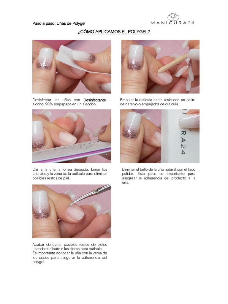 Paso A Paso U As Polygel 2021N | PDF | Clavo (anatomía) | Sistema tegumentario