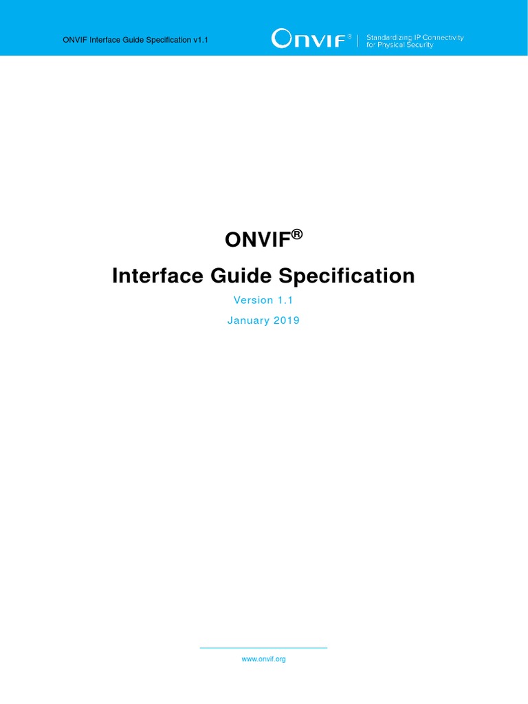 Onvif Interface Guide Specification: January 2019 | PDF | Specification (Technical Standard ...