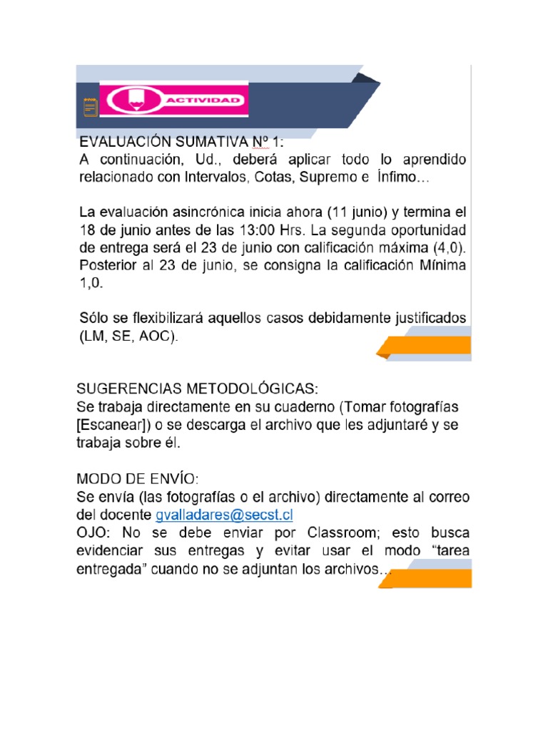 Control Sobre Cotas, Supremo, Ínfimo e Intervalos | PDF