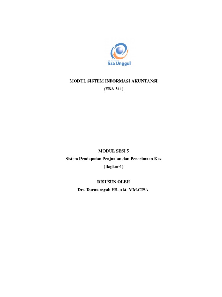 Modul-5 SIA Sistem Pendapatan Penjualan Dan Penerimaan Kas (Bagian-1) | PDF