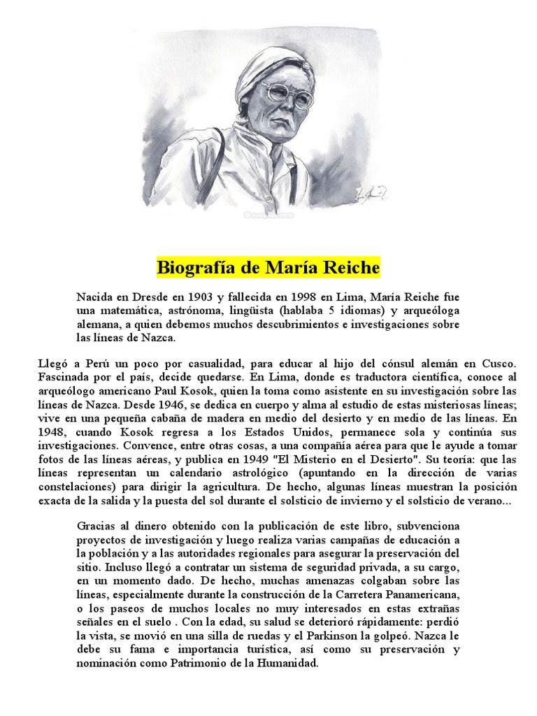 Biografía de María Reiche | PDF