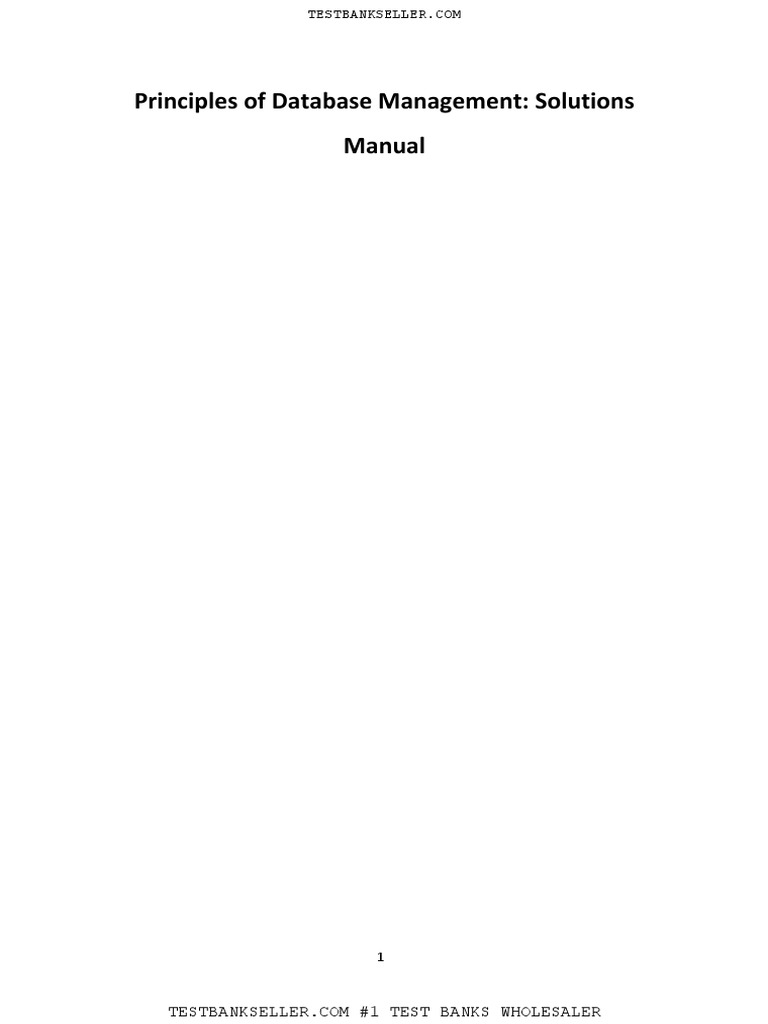 Principles of Database Management: Solutions Manual | PDF | Databases ...