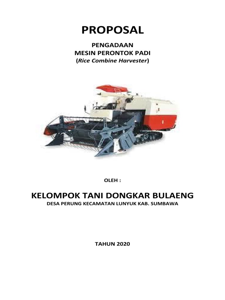 Proposal Combine Perontok Padi | PDF