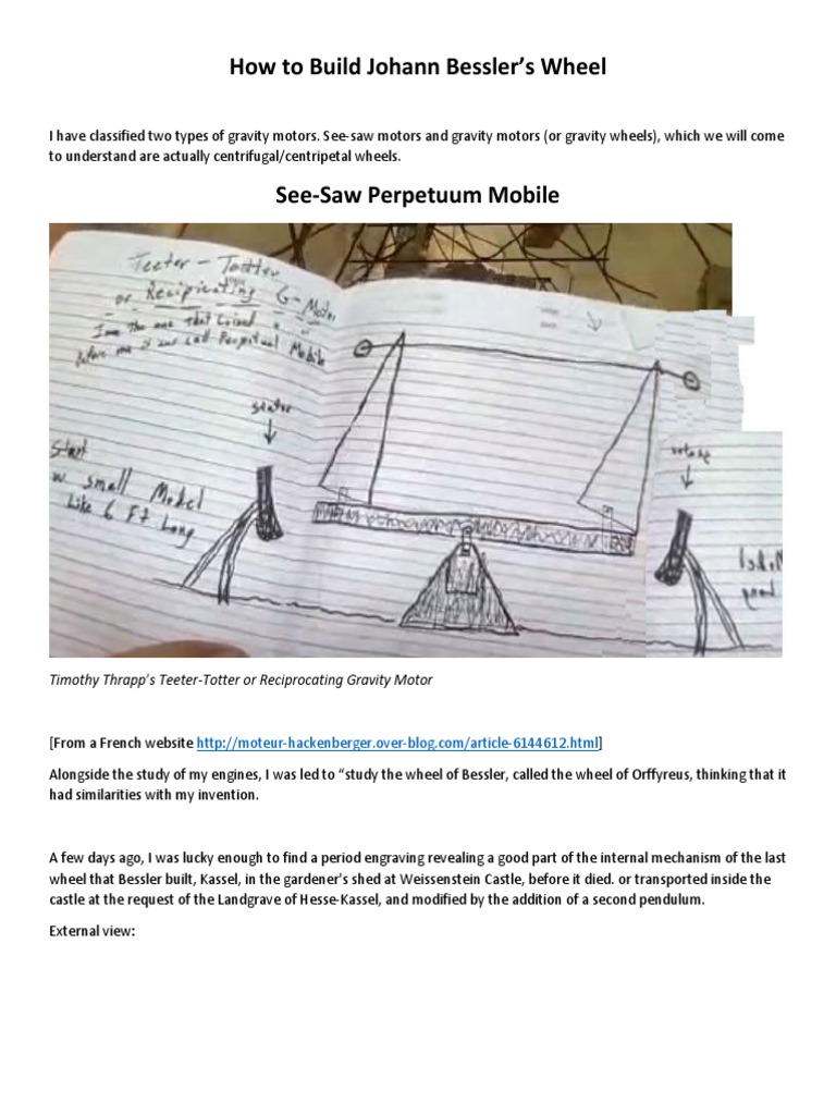 How To Build Johann Bessler | PDF | Force | Weight