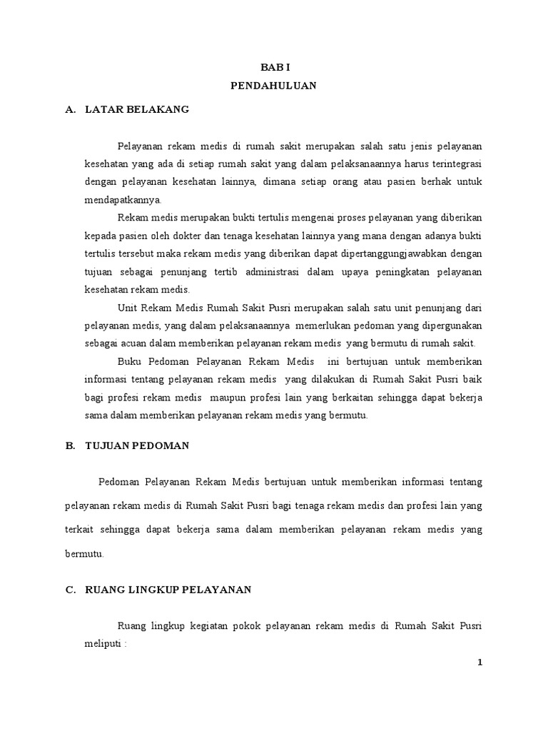 PEDOMAN PELAYANAN RM Edit | PDF | Pengembangan Diri | Kesehatan Holistik