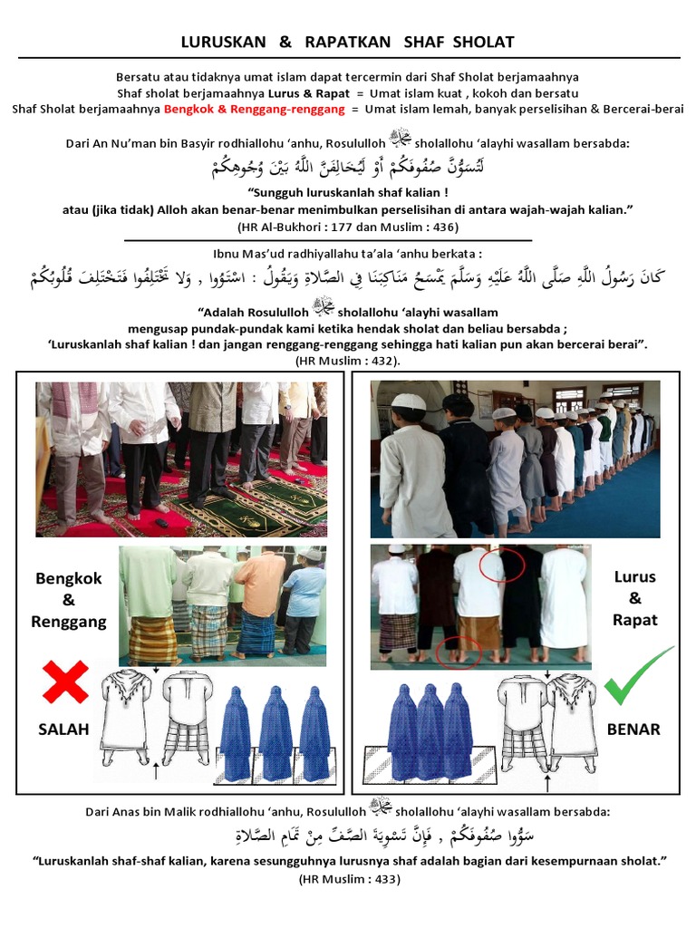 Perintah Meluruskan - Merapatkan Shaf Sholat | PDF