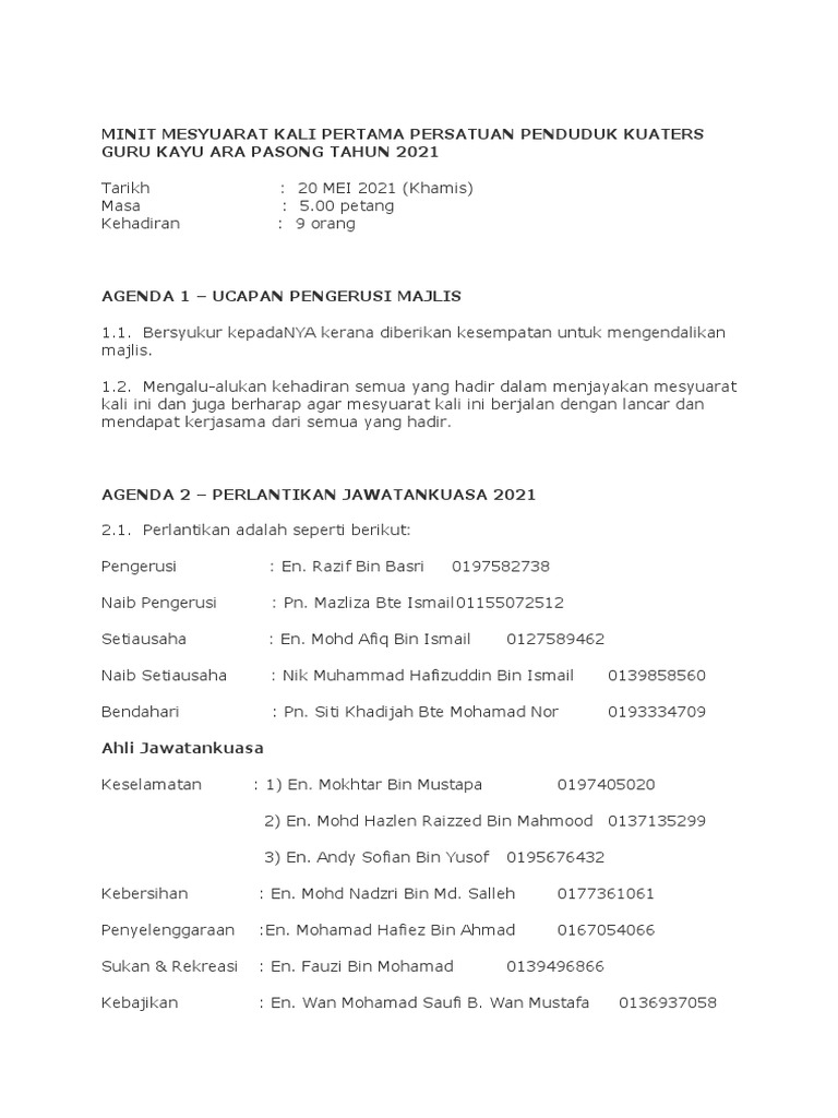 Mesyuarat Kuarters | PDF