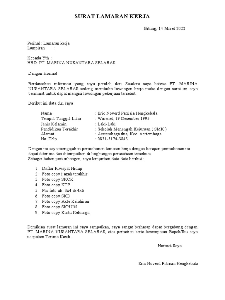 PT. Marina Nusantara Selaras | PDF PT. Marina Nusantara Selaras | PDF