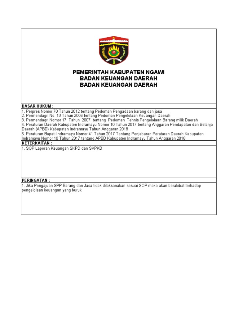 Pengajuan SPP Ls Barang Dan Jasa | PDF