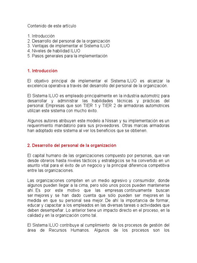 ILUO File | PDF | Calidad (comercial) | Gestión de recursos humanos