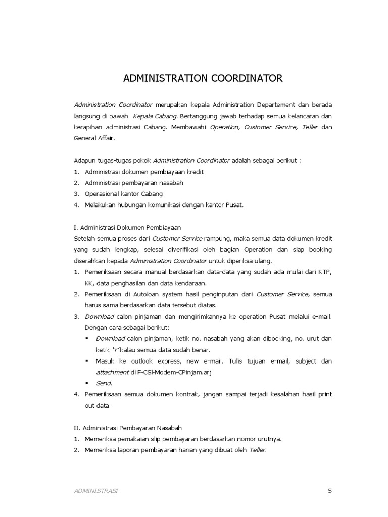 SOP - Prosedur Administrasi | PDF