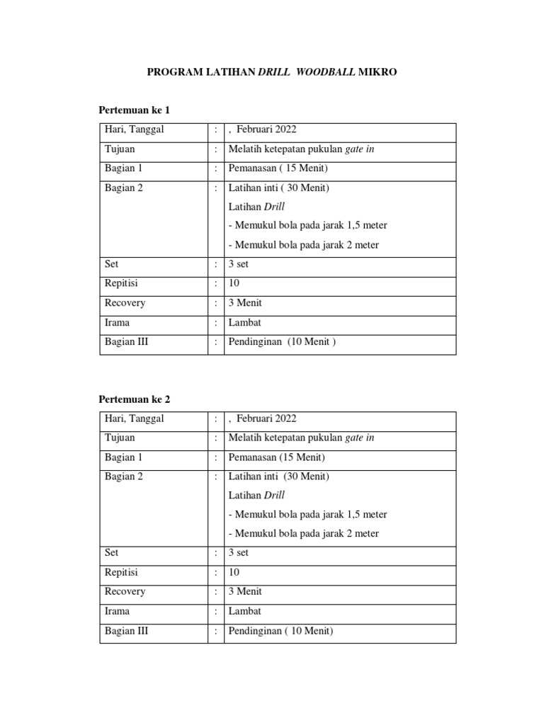 Program Latihan Harian | PDF