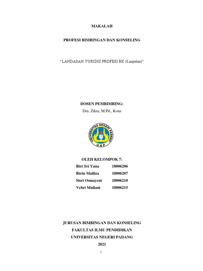 Makalah KLP 7 Profesi BK | PDF