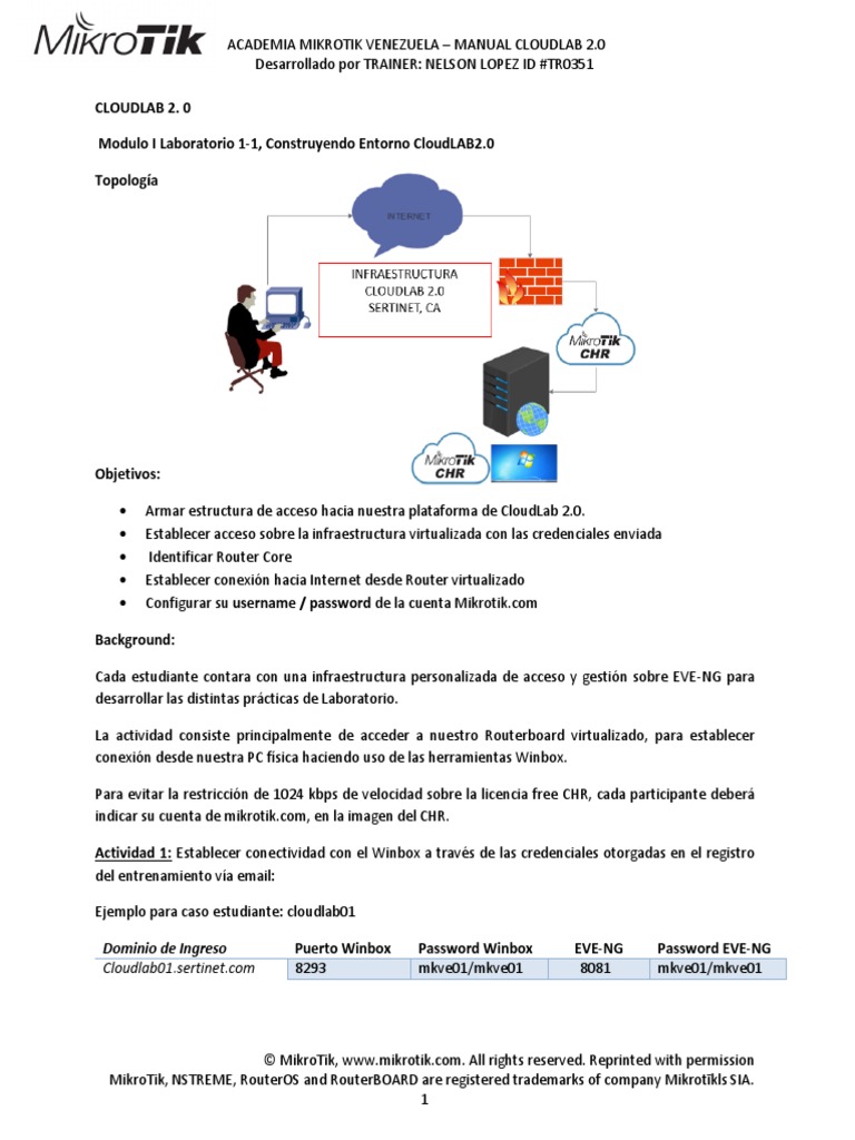 Manual CloudLAB-n 2.0 | PDF | Transmisión de datos | Arquitectura de Computadores