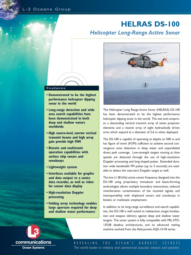 L-3 Ocean Systems Helras Ds-100 | PDF | Sonar | Wireless