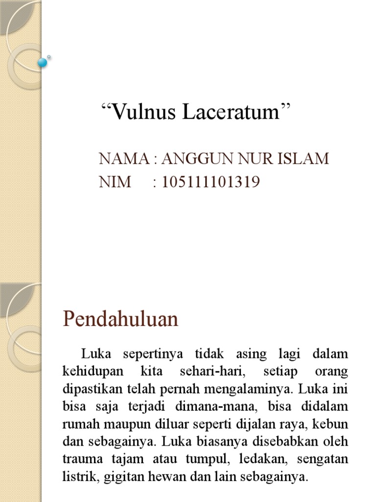 Vulnus Laceratum Anggun | PDF