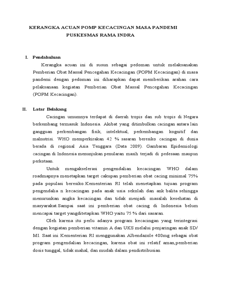 Kak Program Kecacingan | PDF