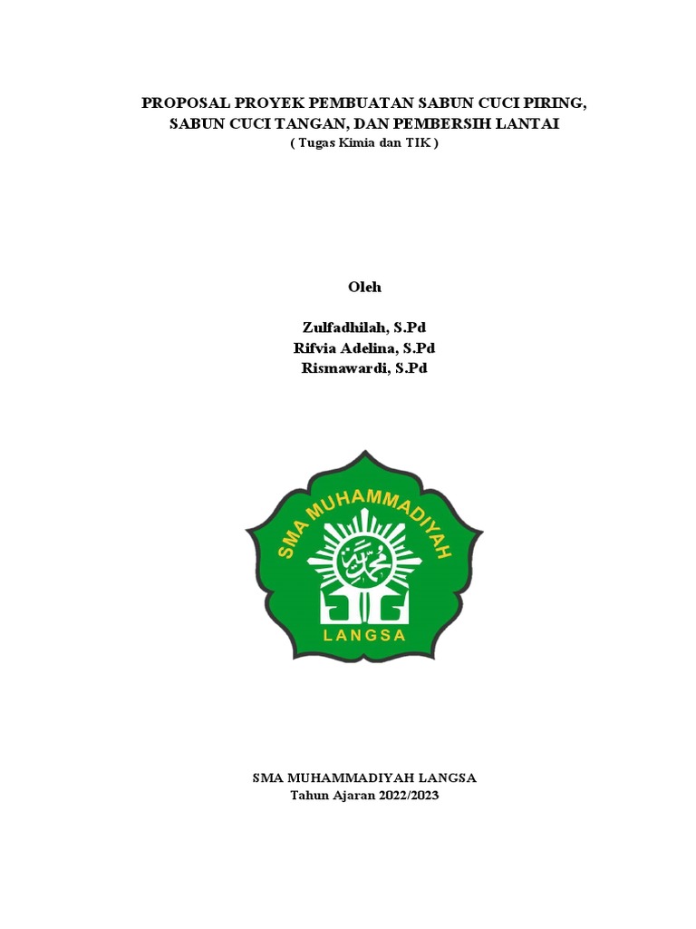 Proposal Projek Pembuatan Sabun | PDF