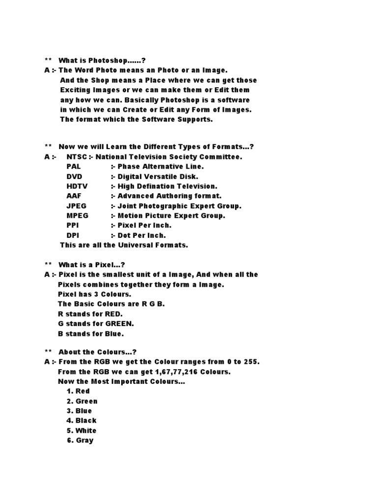 Photoshop Full Notes | PDF