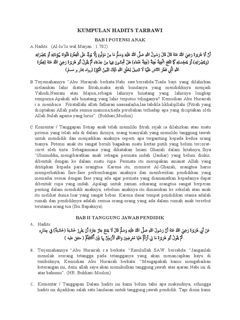 Kumpulan Hadits Tarbawi Lengkap | PDF | Agama & Spiritualitas