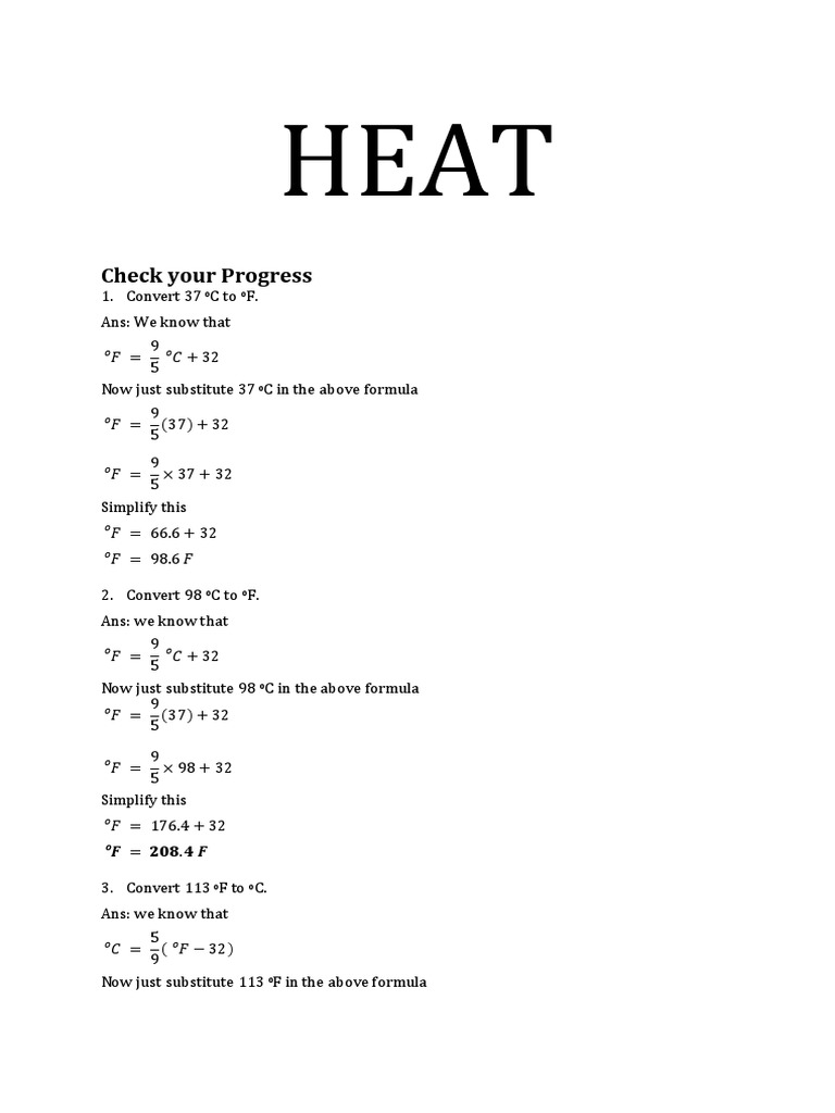 Heat - Question Answers | PDF | Temperature | Heat